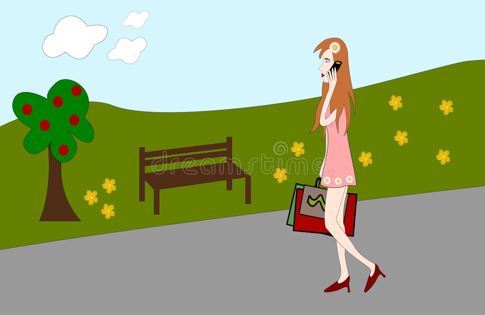 Auf Dem Methodenhaus Von Einem Einkaufenausflug Vektor Abbildung ...