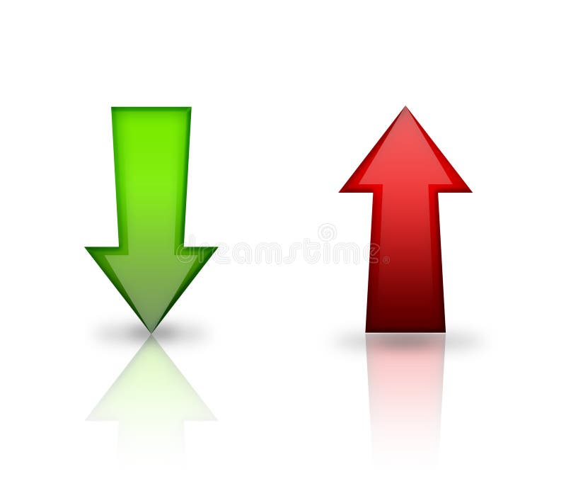 Auf und ab Pfeile stock abbildung. Illustration von symbole - 12292965