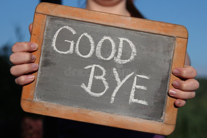 Auf Wiedersehen Schule stockbild. Bild von kreide, geschrieben - 14178037