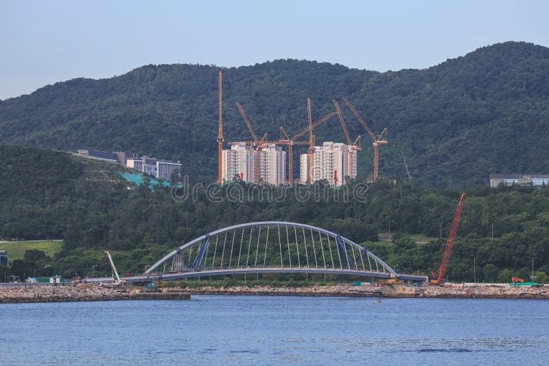 Aug 15 2023 Tseung Kwan O Waterfront Park Footbridge Editorial Stock ...