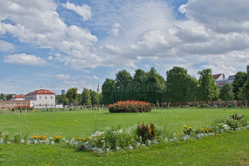 Augarten park in Vienna stock image. Image of green - 288679301