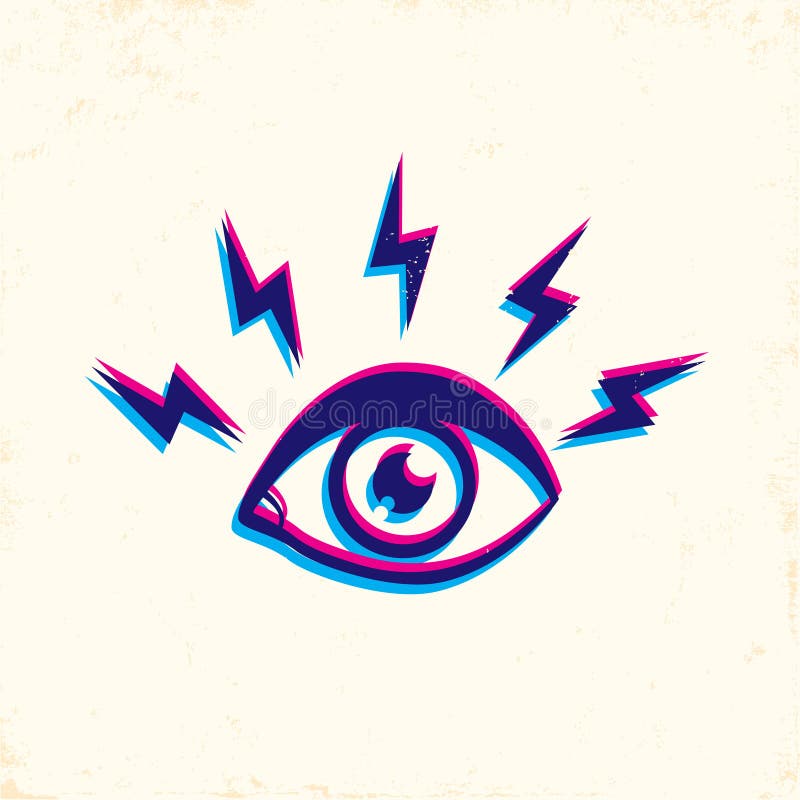 Augen und Blitz vektor abbildung. Illustration von geöffnet - 43558376