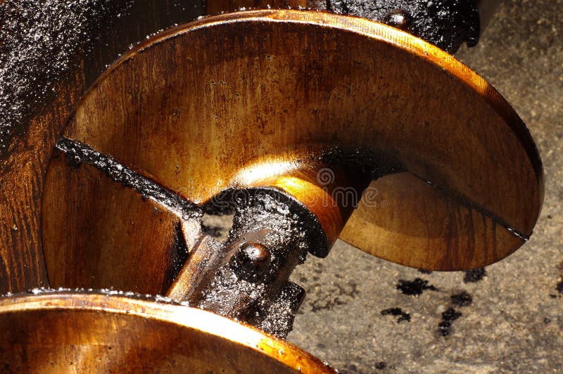 Auger Asphalt Machine Part Detail Stock Photo - Image of asphalting ...