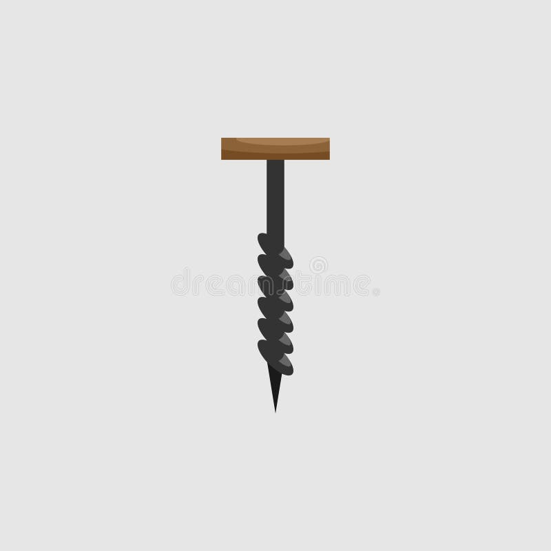 Auger Icon, Flat Style. - Vector Stock Vector - Illustration of design ...