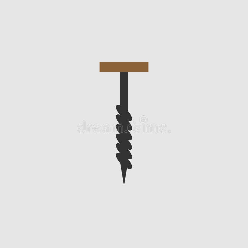Auger Icon, Flat Style. - Vector Stock Vector - Illustration of ...