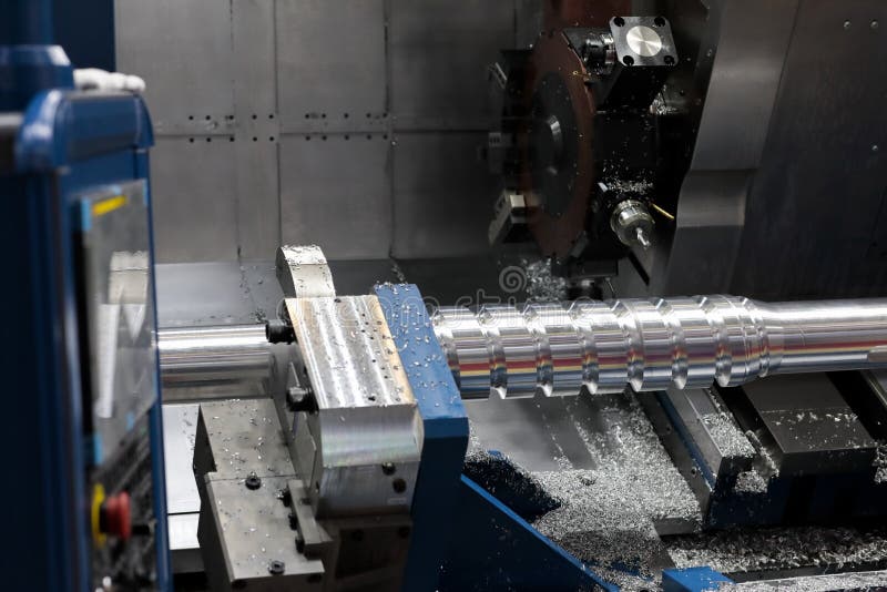 Auger Manufacturing Process on a CNC Machine Stock Image - Image of ...