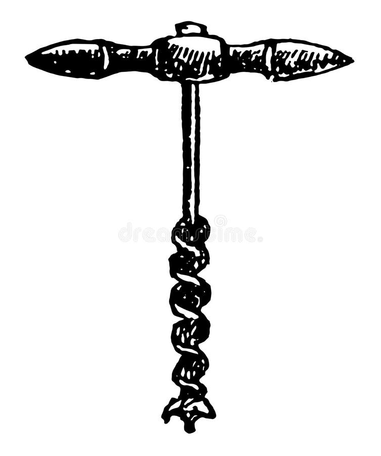 Illustration of a Auger Tool Stock Illustration - Illustration of ...