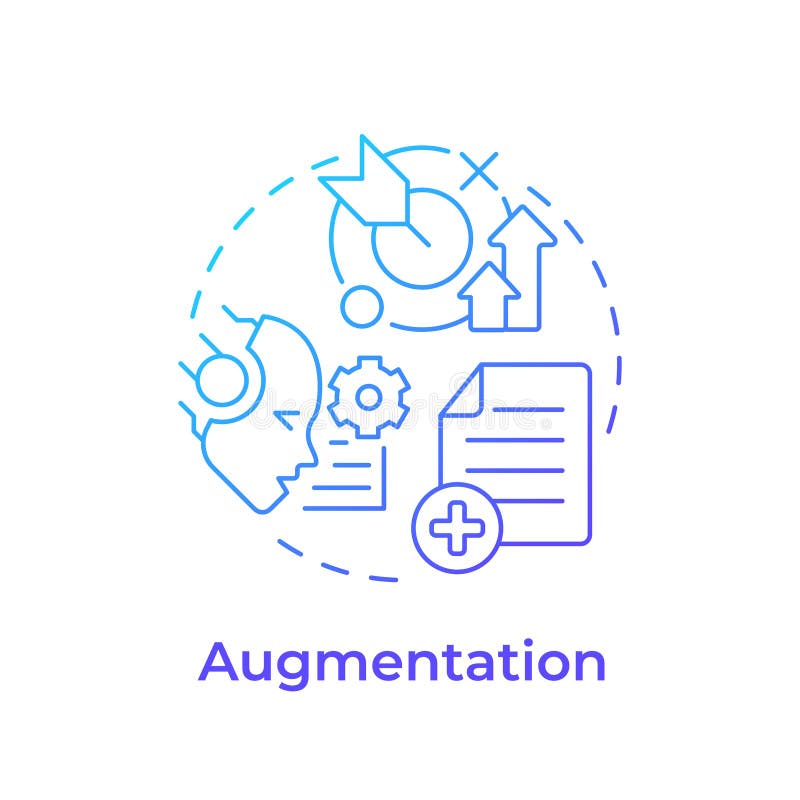Augmentation Blue Gradient Concept Icon Stock Vector - Illustration of ...