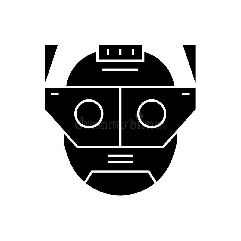 Augmentation Head Black Vector Concept Icon. Augmentation Head Flat ...