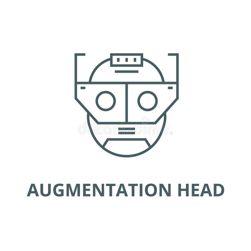 Augmentation Head Line Icon, Vector. Augmentation Head Outline Sign ...