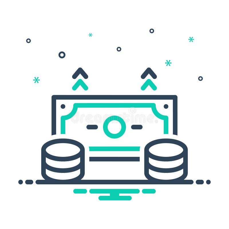 Mix Icon for Augmentation, Enhancement and Coin Stock Vector ...