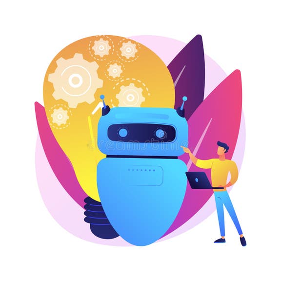 Augmented Intelligence Abstract Concept Vector Illustration. Stock ...