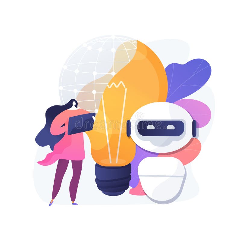 Augmented Intelligence Abstract Concept Vector Illustration. Stock ...