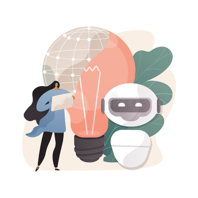 Augmented Intelligence Abstract Concept Vector Illustration. Stock ...