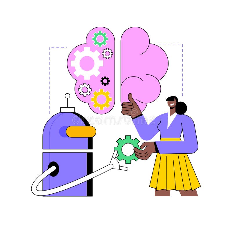 Augmented Intelligence Abstract Concept Vector Illustration. Stock ...