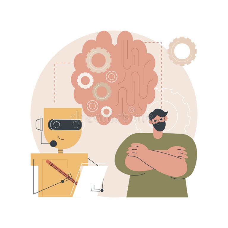 Augmented Intelligence Abstract Concept Vector Illustration Stock ...