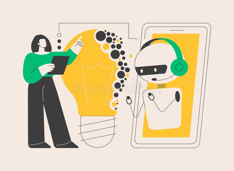 Augmented Intelligence Abstract Concept Vector Illustration. Stock ...