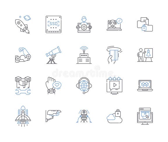 Augmented Learning Line Icons Collection. Augmented Reality, Learning ...