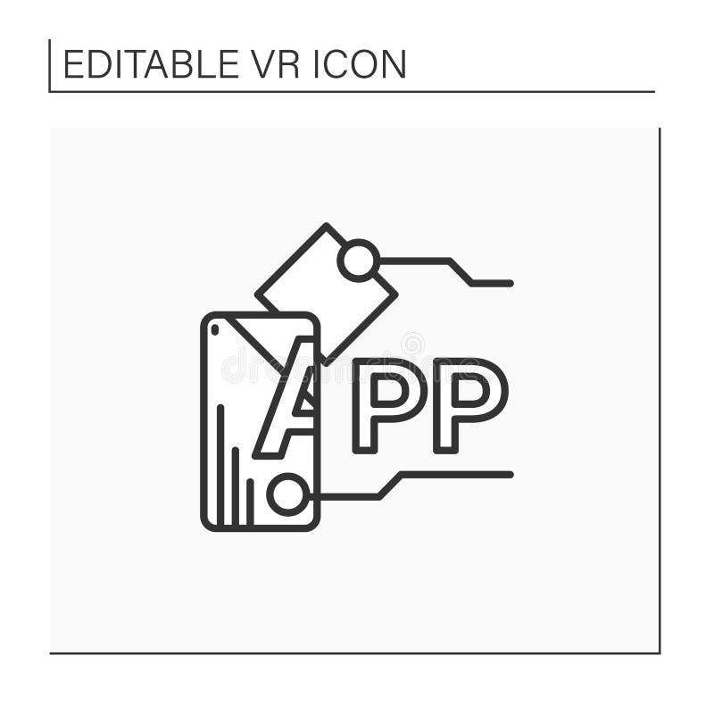 Augmented Reality Apps Line Icon Stock Vector - Illustration of ...