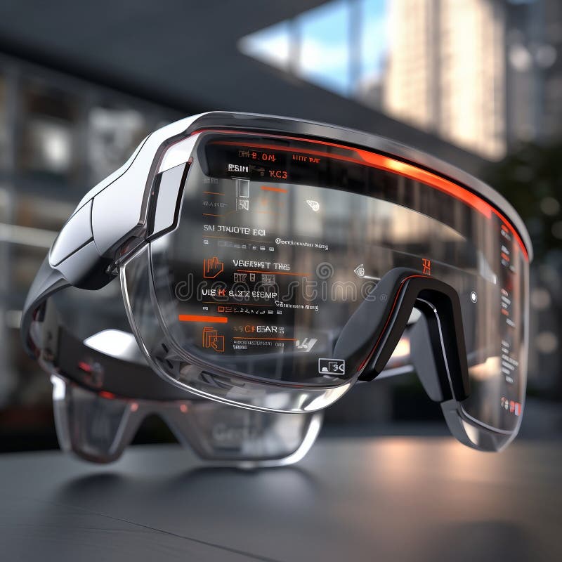 Augmented Reality AR Glasses Mockup Stock Illustration - Illustration ...