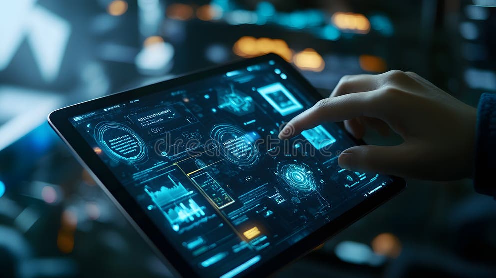 Augmented Reality AR Interface Overlaid on a Tablet, Website ...