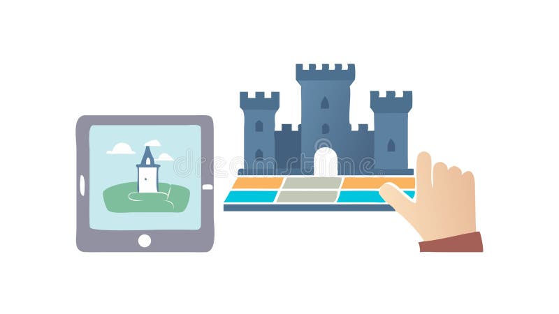 Augmented Reality Architecture. Mobile AR for Building Design. Vector ...