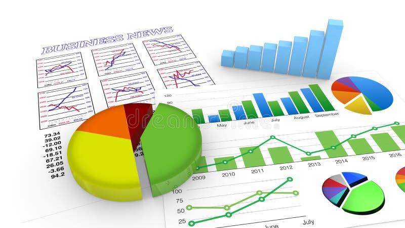 Augmented Reality Business Charts Stock Illustration - Illustration of ...