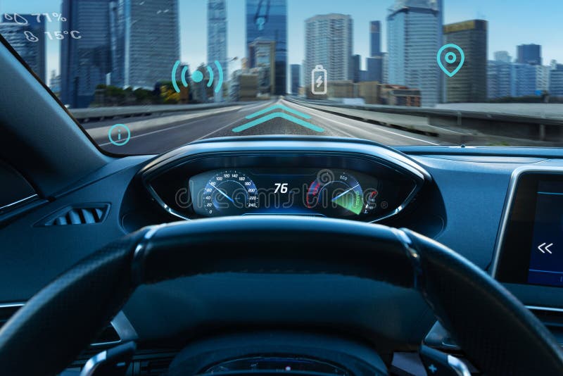Augmented Reality Car Navigation Concept Stock Image - Image of ...