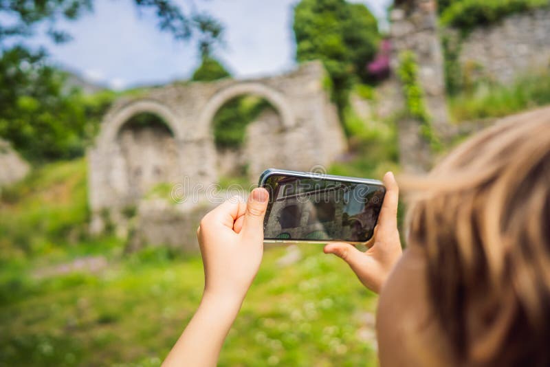 Augmented Reality Concept. Hand Holding Smart Phone Use AR Application ...