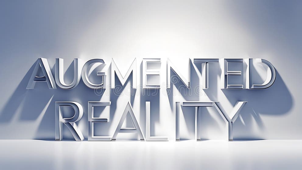 Augmented Reality Concept Shown with Bold Text Creating Shadows and ...