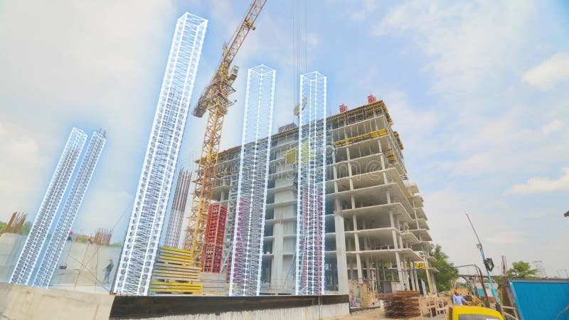 Visualization of a Future Building on a Construction Site. Construction ...