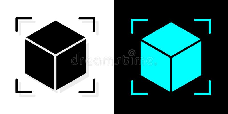 Augmented Reality Cube Icons with Shadow 3d Cube Symbols. Stock Vector ...