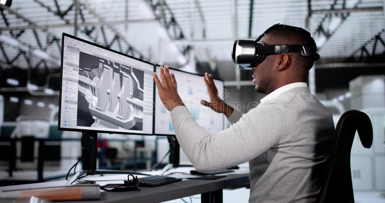 Augmented Reality 3D Technology. Designer Using AR Stock Illustration ...