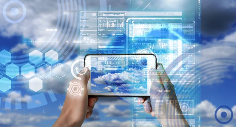 Smart Device Augmented Reality VR Virtual Overlay Stock Image - Image ...