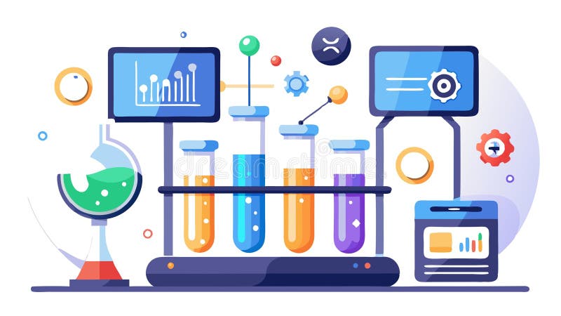 Augmented Reality Displays Overlay the Test Tubes, Providing Real-time ...
