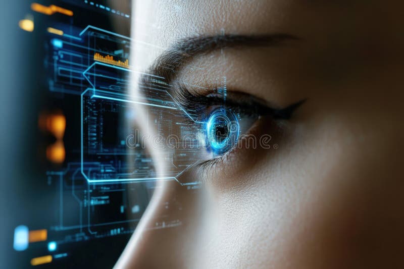 Augmented Reality Eye Technology Stock Illustration - Illustration of ...