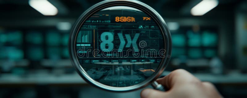 Augmented Reality Glass with Digital Data Display Stock Illustration ...