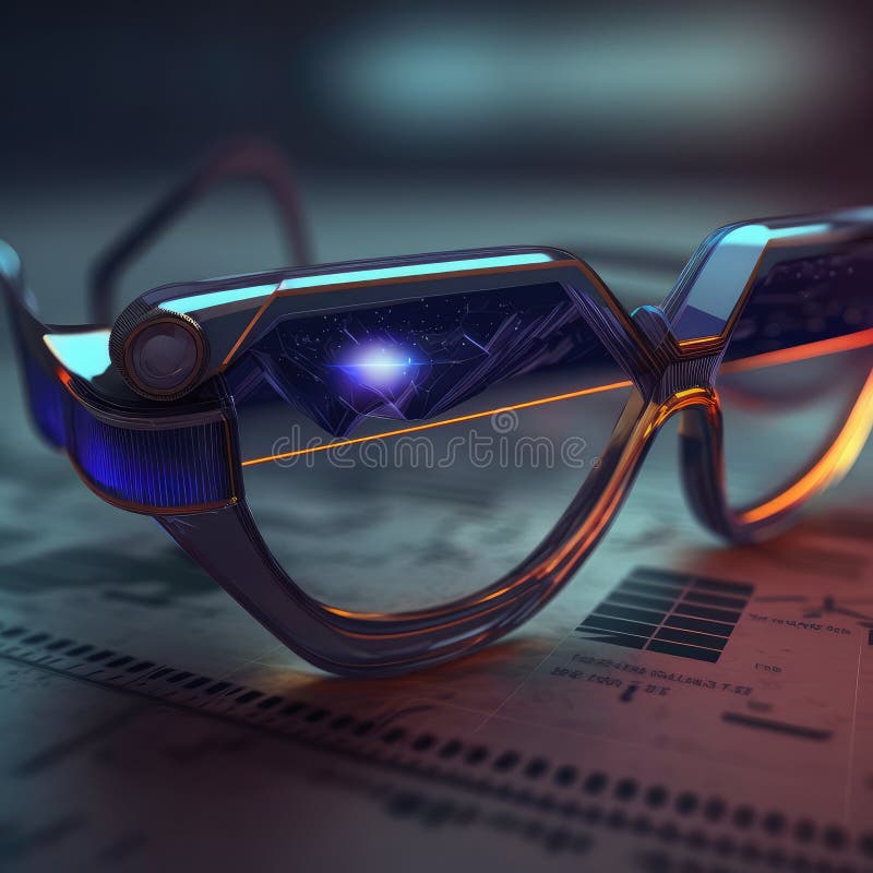 Augmented Reality Glasses with Artificial Intelligence. AI Generative ...
