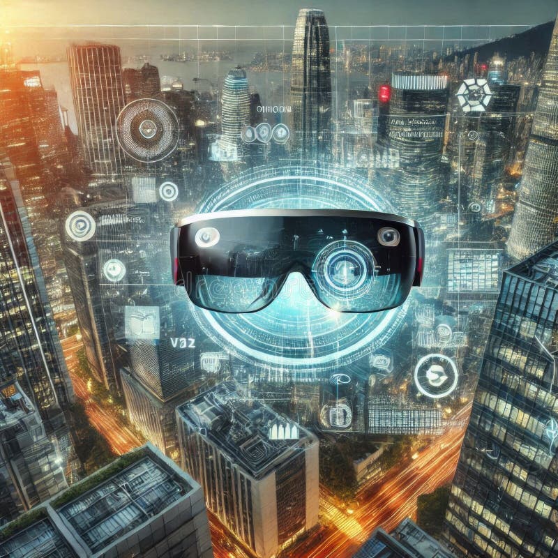 Augmented Reality Glasses Displaying Digital Information, High-tech ...