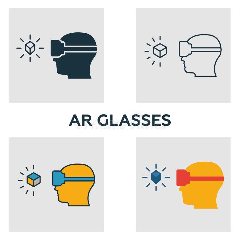 Augmented Reality Icon. Monochrome Style Design from Visual Device Icon ... Augmented Reality Icon. Monochrome Style Design from Visual Device Icon ...