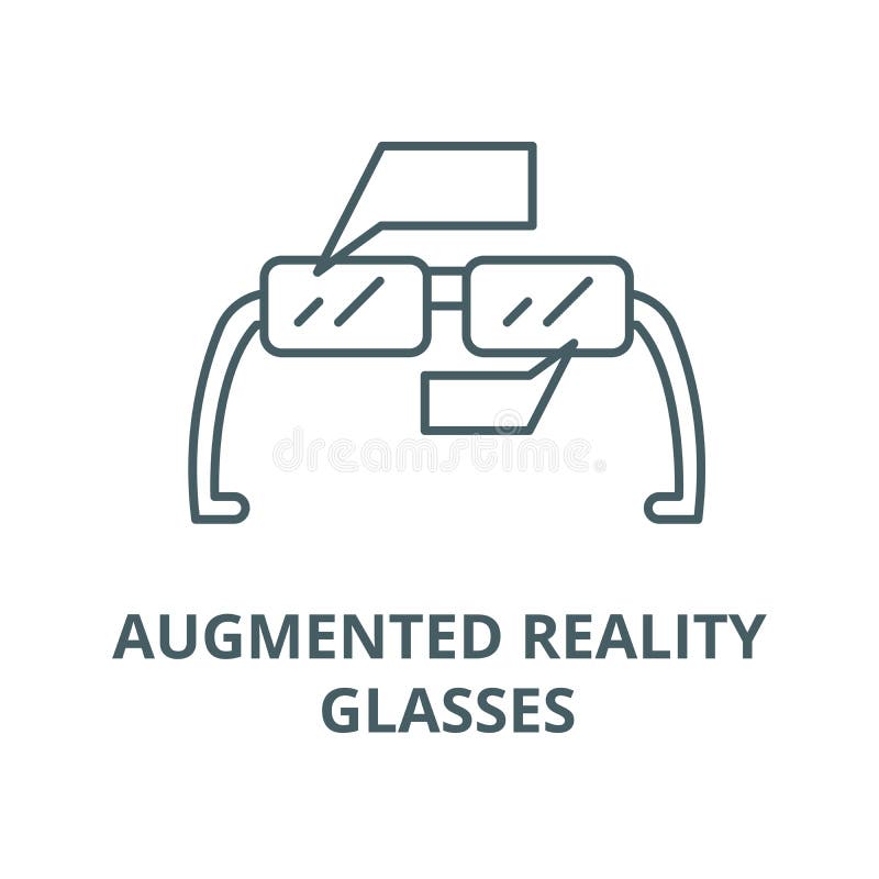 Augmented Reality Glasses Line Icon, Vector. Augmented Reality Glasses ...