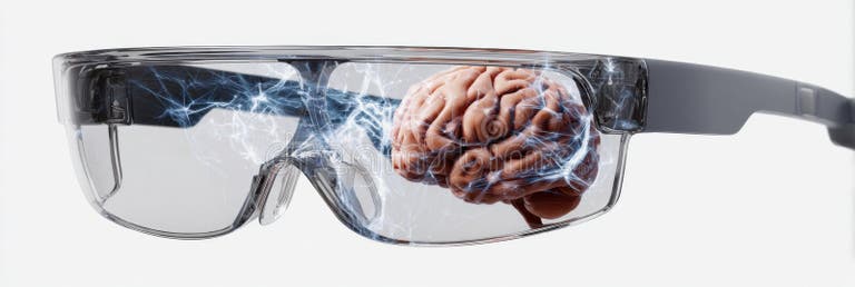 Augmented Reality Glasses Show Brain Overlay with Digital Effects for ...