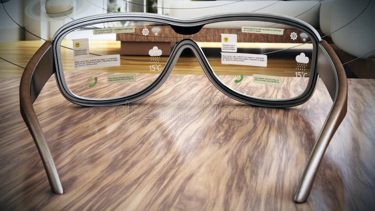 Augmented Reality Glasses and Solar System Planets in the Room. 3D ...