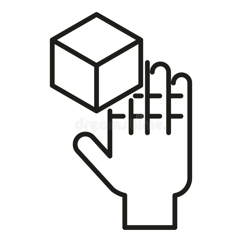 Augmented Reality Hand Control Icon Outline Vector. Cyber Device Stock ...