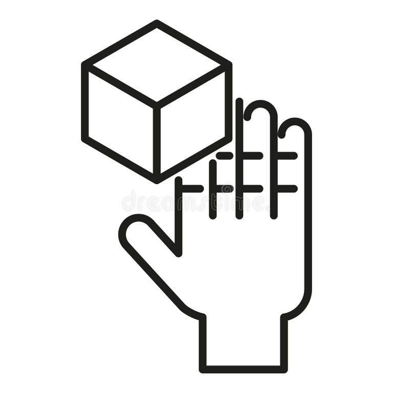 Augmented Reality Hand Control Icon Outline Vector. Cyber Device Stock ...