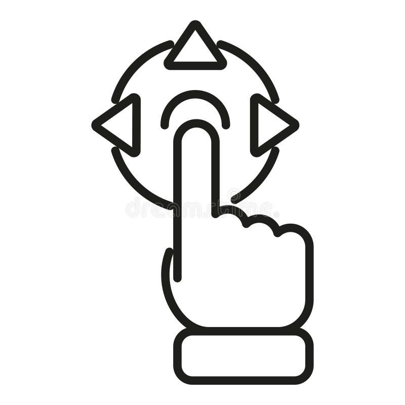 Augmented Reality Hand Touch Icon Outline Vector. Augmented Reality ...