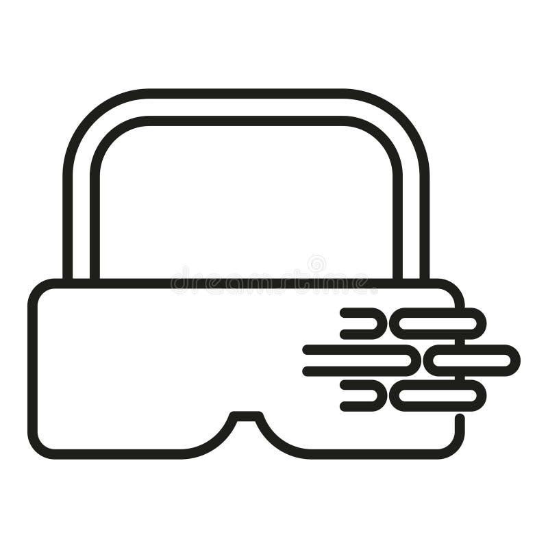 Augmented Reality Headset App Icon Outline Vector. Code Video Stock ...