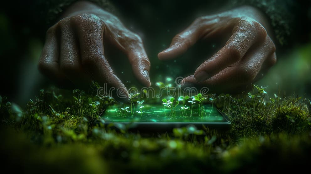 Augmented Reality Holographic Interface in Real-world Environment Stock ...