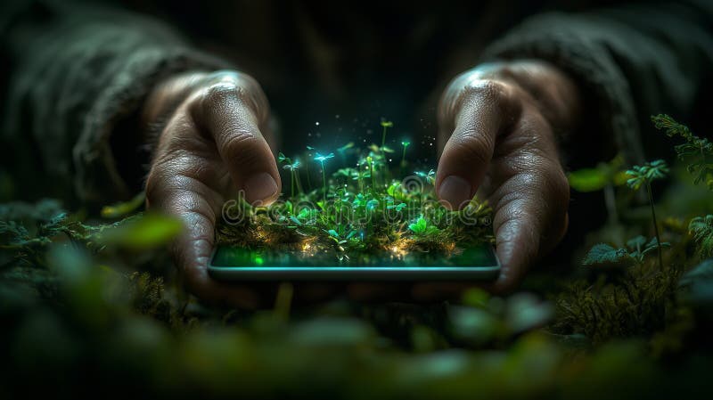 Augmented Reality Holographic Interface in Real-world Environment Stock ...