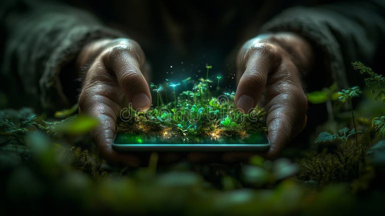 Augmented Reality Holographic Interface in Real-world Environment Stock ...